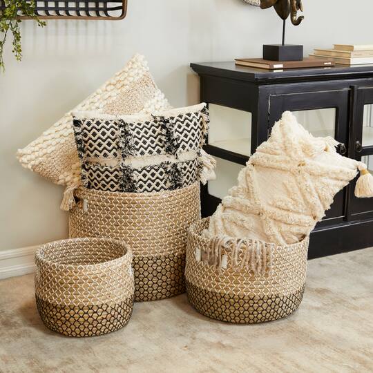 Brown Seagrass Bohemian Storage Baskets 3ct Baskets Michaels